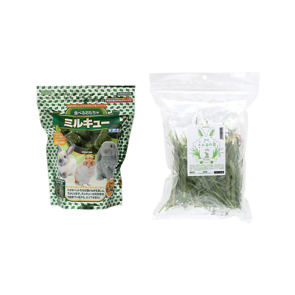 メーカー：用品セットミルキューとオーツヘイのセット！【国産牧草付きセット】アラタ　食べるおもちゃ　ミルキュー　600g　＋　国産やみつきオーツヘイ20g対象うさぎセット内容アラタ　食べるおもちゃ　ミルキュー　600g令和4年産　国産　やみつ...