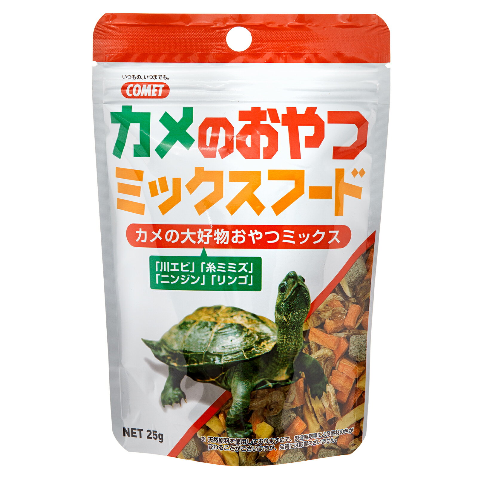 メーカー：イトスイカメが大好きなおやつをミックスしました！コメット　カメのおやつミックスフード　25g対象カメ特長●カメが大好きな「川エビ」「糸ミミズ」「ニンジン」「リンゴ」をミックスしたフードです。●フリーズドライ製法によってビタミンなど...