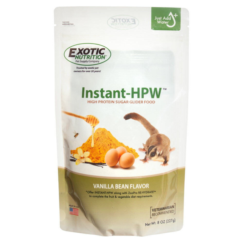 フクロモモンガ用の栄養食！EXOTIC　NUTRITION　Instant−HPW　オリジナル　フクロモモンガフード　227g対象フクロモモンガなどの小動物特長●バニラの風味が豊かなフクロモモンガ用フードです。●水を加えるだけで簡単に作れ、...