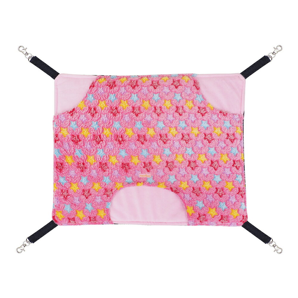 メーカー：Rainbow大きめハンモック！レインボー　もこもこボアのスリーポケット　星柄ピンク対象フェレット特長●フェレット用のハンモックです。 ●人気の星柄もこもこボアでつくった大きめハンモックです。 ●裏地は丈夫なデニム生地であたたかく...