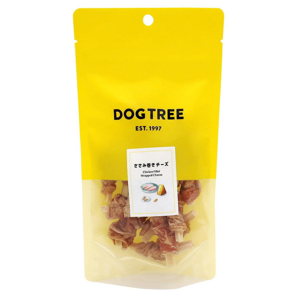 メーカー：ドッグツリーチーズに鶏のささみを巻きました！ドッグツリー　ささみ巻きチーズ　15個対象全犬種機能おやつライフステージオールステージ特長●カルシウム豊富なプロセスチーズのスティックに、低脂肪で良質なタンパク質やミネラル分が豊富な鶏の...