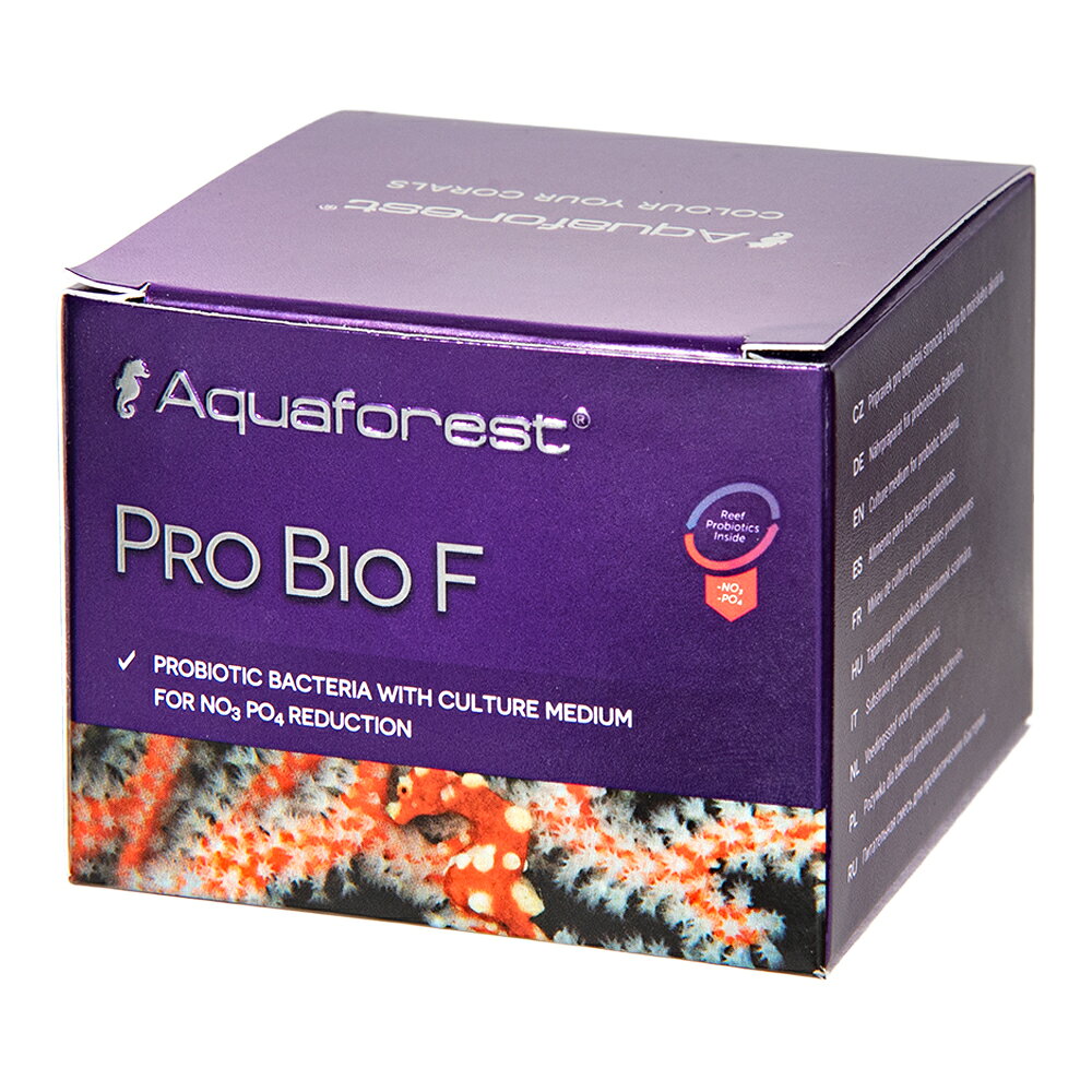 メーカー：アクアフォレストバクテリアの増殖基質！アクアフォレスト　PRO　BIO　F　25g対象サンゴ特長●本製品は、プロバイオティクス・バクテリアの増殖基質です。●プロバイオFは、バクテリア性プランクトンの成長を促進し、あらゆるサンゴの主...