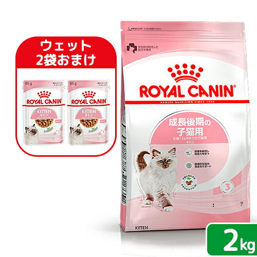 メーカー：ロイヤルカナン化吸収力と免疫力が未発達な子猫に栄養バランスをサポート！ロイヤルカナン　子ねこ　キトン　成長後期の子猫用　生後12ヵ月齢まで　2kg対象猫タイプドライフード機能総合栄養食ライフステージ生後12ヶ月齢までの子ねこ特長●...