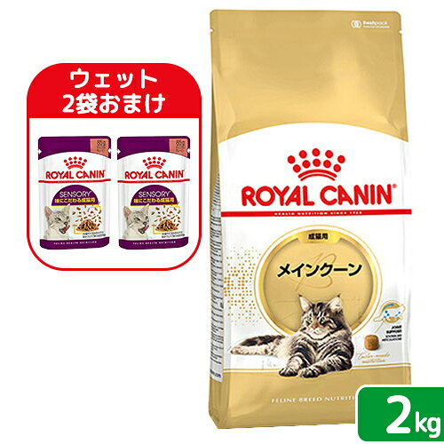 メーカー：ロイヤルカナンメインクーンのために特別に設計された栄養バランス！ロイヤルカナン　メインクーン　成猫用　2kg対象メインクーンタイプドライフード機能総合栄養食ライフステージ生後15ヶ月齢から12歳まで特長●メインクーンの大きく四角い...