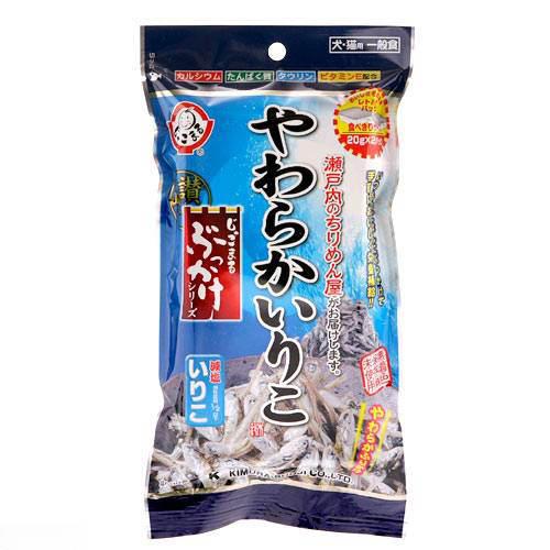 メーカー：木村商事品番：5790006※1歳未満の幼犬・幼猫には与えないでください。やわらかふりかけの小分けパック！木村商事　やわらかいりこ　20g×2P機能ふりかけ（一般食）ライフステージ1歳以上の成犬、成猫〜サイズ（約）外袋：W115×...