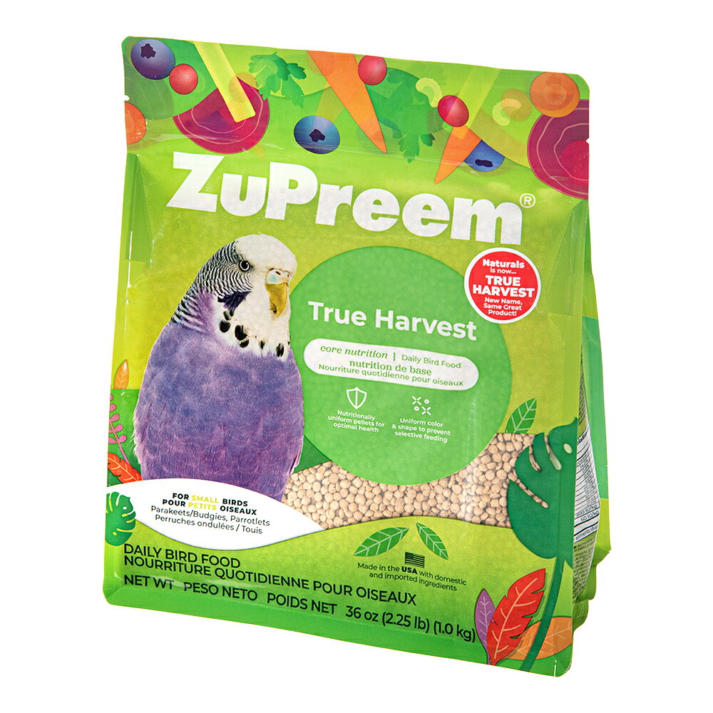 メーカー：ZuPreem品番：ZuPreem栄養をバランスよく配合！ズプリーム　トゥルーハーベスト　S　パラキート・セキセインコ用　2．25lb（約1kg）対象パラキート・セキセイインコ・マメルリハインコなどの小型インコ、カナリア・フインチ...