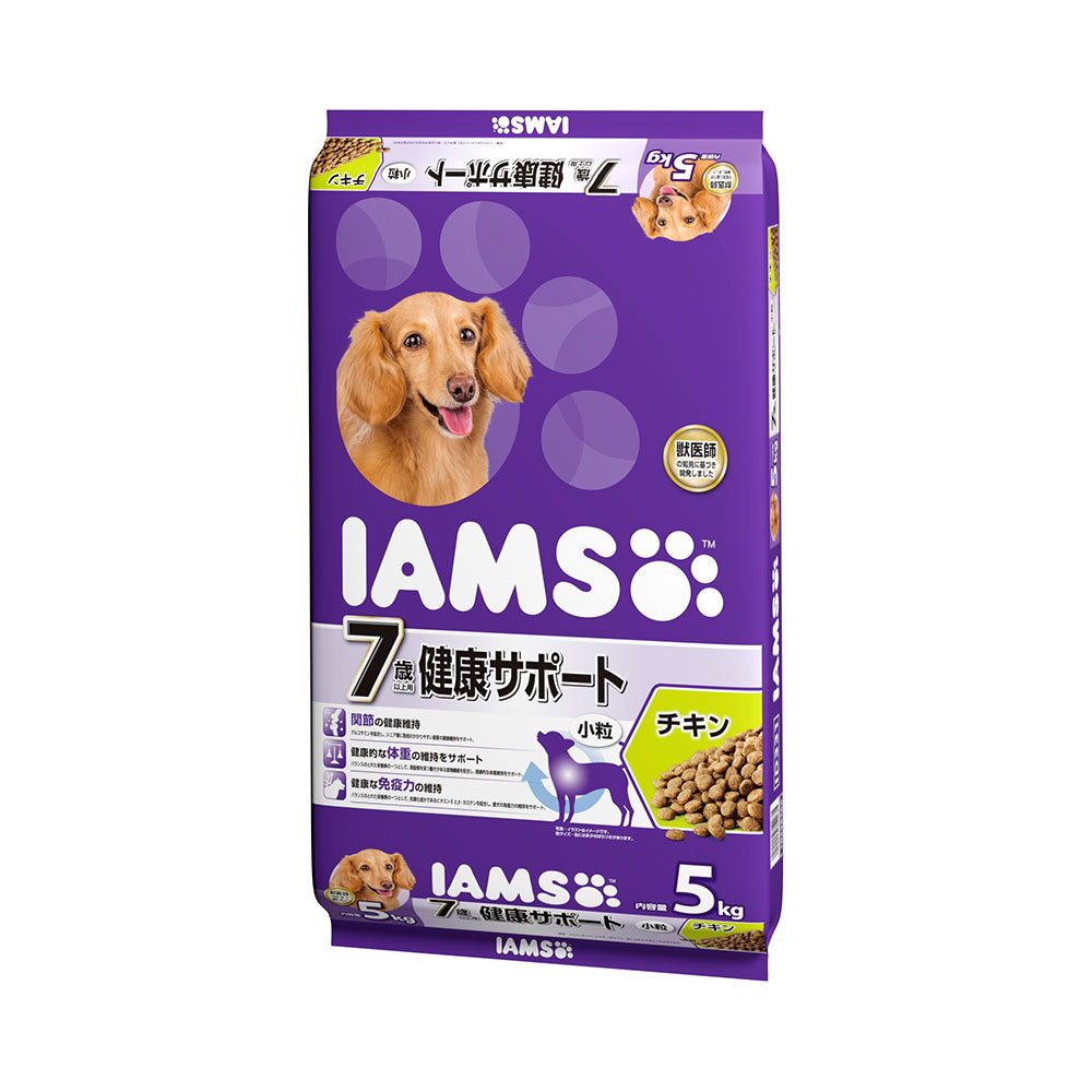 メーカー：アイムス品番：ID331獣医さんおすすめ！アイムス　7歳以上用　健康サポート　チキン　小粒　5kg対象全犬種タイプドライフード機能総合栄養食ライフステージ高齢犬（7歳以上〜）特長●高齢わんちゃんに適した栄養を摂ることが出来る総合栄...