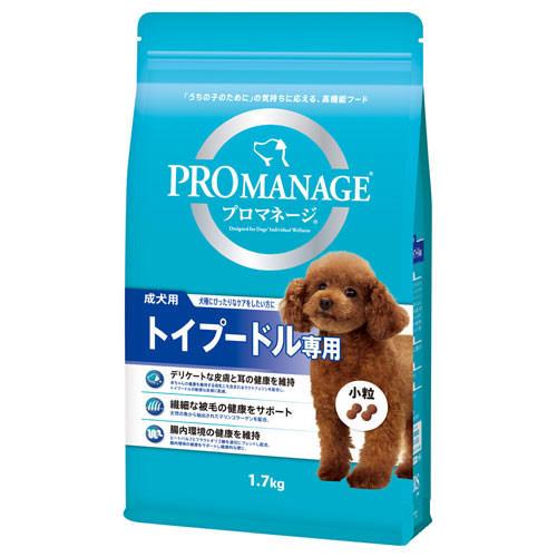 メーカー：マース品番：KPM42犬種別ケアフード！プロマネージ　成犬用　トイプードル専用　1．7kg対象トイプードルタイプドライフード機能総合栄養食ライフステージ成犬特長●赤ちゃんの健康を維持する母乳にも含まれるラクトフェリン配合で、皮膚の...