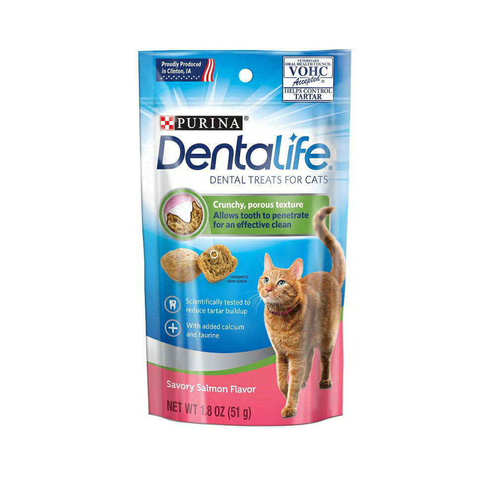 メーカー：ネスレ品番：12297342歯磨き効果のある噛むデンタルケアスナック！ピュリナ　デンタライフ　キャット　デンタルケア　スナック　サーモン　51g対象猫機能おやつライフステージ成猫特長●歯磨き効果のある猫ちゃん用おやつです。 ●通常...