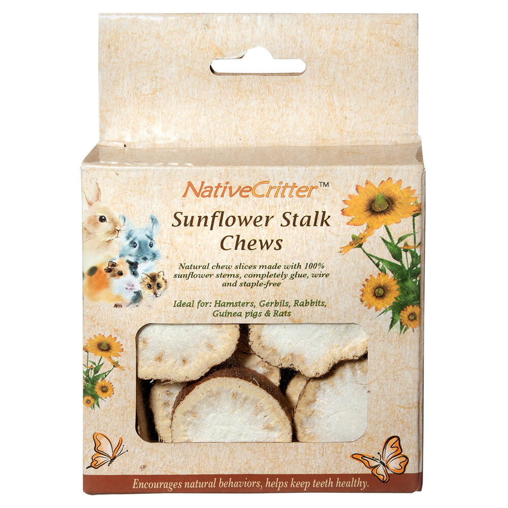 メーカー：EXOTIC NUTRITIONひまわりの茎をスライスしたかじり木！EXOTIC　NUTRITION　Nativ　Critter　サンフラワースタークスライスチュース対象うさぎ、モルモット、チンチラ、デグー、リス、ハムスター、プレ...
