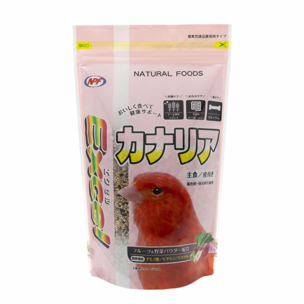 メーカー：ナチュラルペット品番：303697フルーツ＆野菜！NPF　エクセル　カナリア　500g　対象カナリア機能主食特長●カナリア専用に研究し、厳選された種子をバランスよく配合したフードです。 ●カナリアの大好きなフルーツ、野菜をミックス...