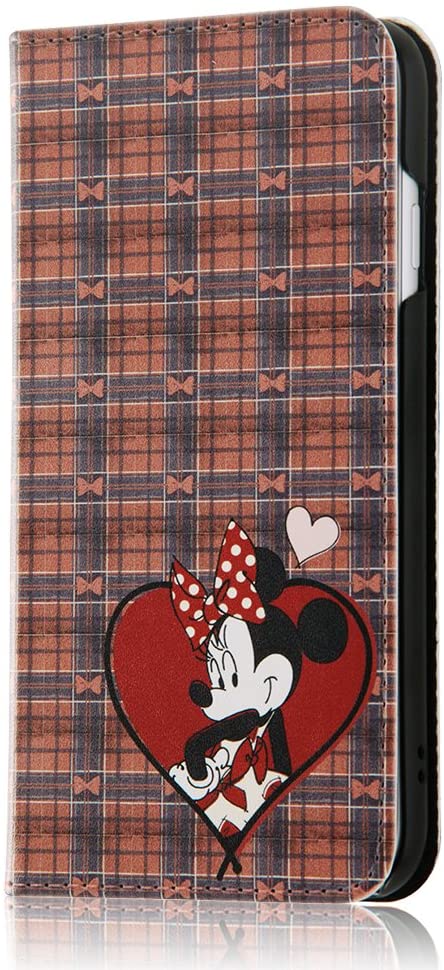 内側にはICカードポケットの付いた薄くてスリムなレザーに、ディズニーキャラクターのミニーマウスのデザインがプリントされた手帳型のiPhoneケース内側にはICカードポケットの付いた薄くてスリムなレザーに、ディズニーキャラクターのミニーマウス...