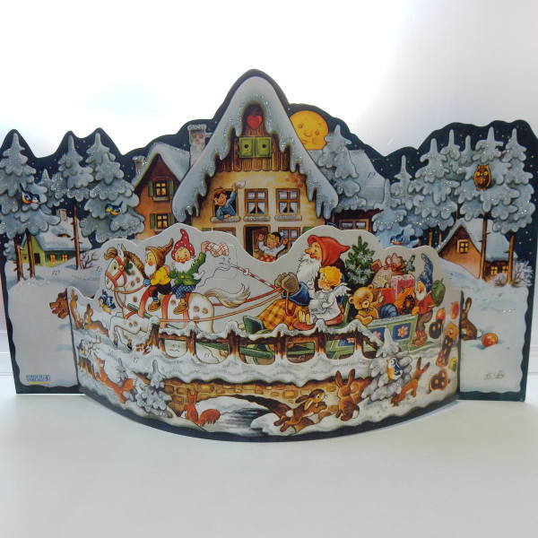 クリスマスまであと何日？子どものころ、とても楽しみだったクリスマス。チョコやキャンディは入っていませんが、12月1日から24日までの所を開けると隠れていた絵があらわれます。シンプルですが、大人でも楽しめる1951年創業のドイツコルシュ出版製...