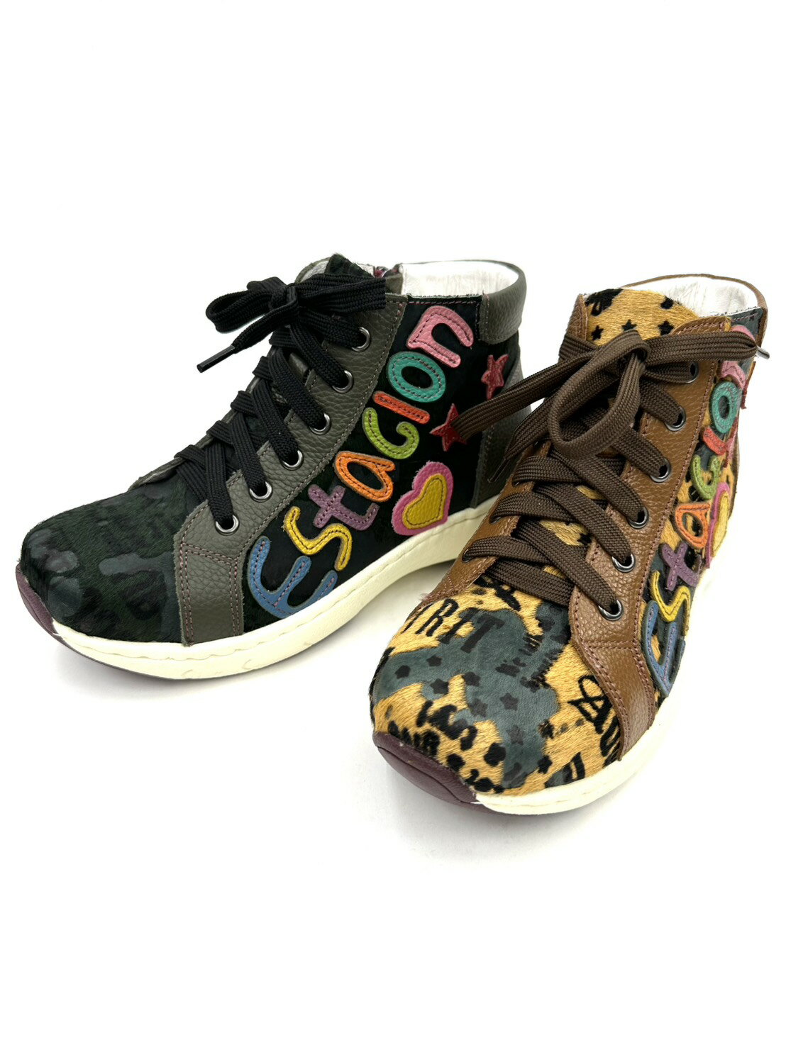 エスタシオン Estacion 2025年新作 Y845S ファスナ ウォーキングレザースニーカー レディース らくちん 本革 お洒落 可愛い 4E 履きやすい 歩きやすい カラフル カーキ ブラウン 可愛い 軽量 空気循環ソール ココロオ...