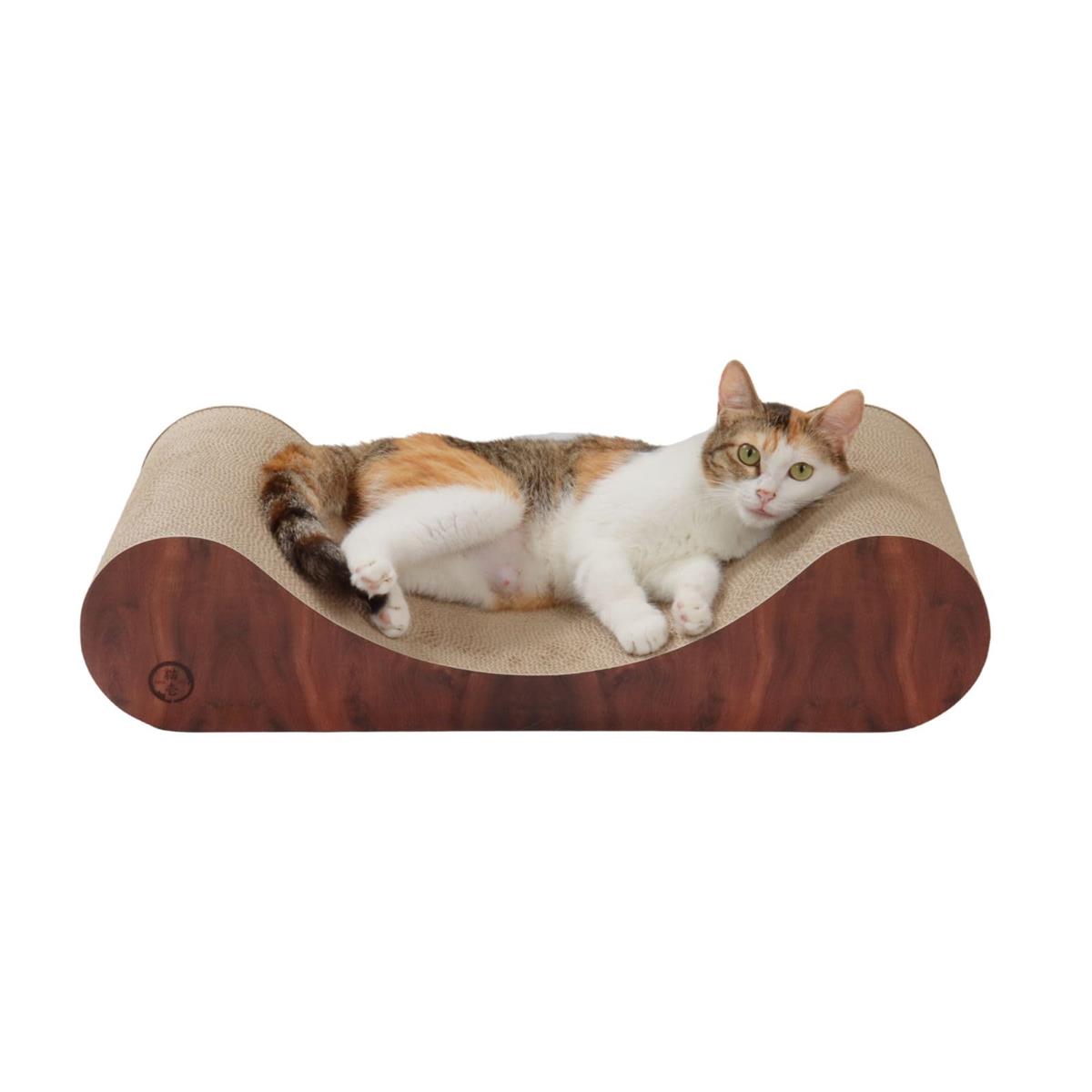 スタイル：本体◆商品名：猫壱 バリバリベッド L カール ダークブラウン猫工学デザインのまんまるカールのつめとぎベッド選べる2サイズM/L&2カラーライトブラウン/ダークブラウン植物由来の糊使用有害物質ゼロ！こだわり抜いた原材料