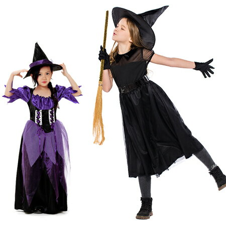 商品名：ハロウィン 衣装 子供 魔女 コスプレ 仮装 コスチューム 素材 カラー サイズ ポリエステル・その他 画像参照 S/M/L 生地の厚さ 透け感 伸縮性 普通 ややあり ややあり 生産国 セット内容 CHINA 帽子・ワンピース・ベ...