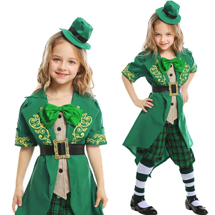 商品名：コスプレ 子供 衣装 お姫様 アイルランド妖精 素材 カラー サイズ ポリエステル・その他 画像参照 SMLXL 生地の厚さ 透け感 伸縮性 普通 ややあり ややあり 生産国 セット内容 CHINA 蝶ネクタイ・ズボン・帽子・上着・...