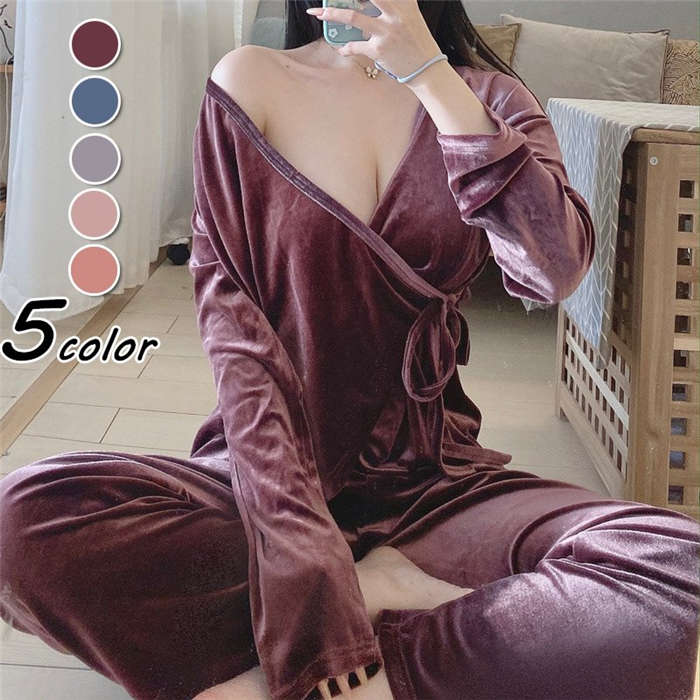 商品名 パジャマ　zj-cl-132 カラー ワインレッド、ブルー、グレー、ライトピンク、ダークピンク（写真参照） ※ モニターの発色の具合により実際の商品と色が異なる場合がございます。 サイズ（cm） M:着丈60　バスト100　袖丈50...