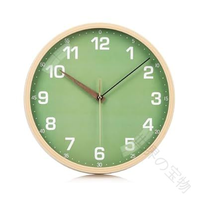 掛け時計 電波時計 静音 木目調 連続秒針 壁掛け 直径30cm ナチュラル おしゃれ インテリア 大数字 見やすい 自宅 寝室 部屋飾り 贈り物 (グリーン)色グリーンモデル商品説明【木目調フレーム】フレームは木目調のデザインであり、自然...