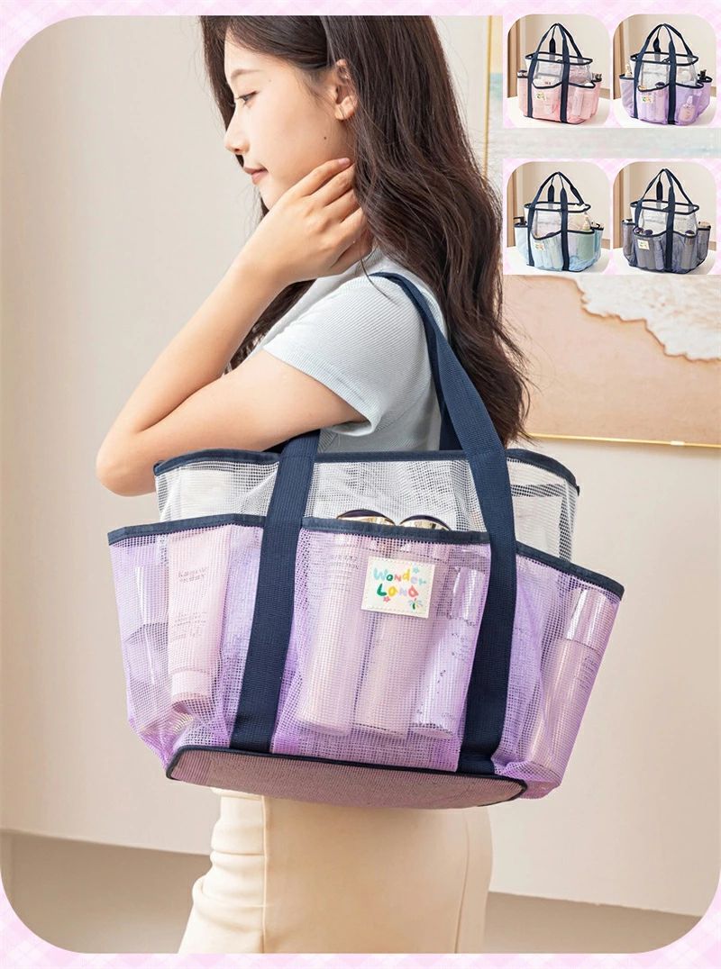 商品詳細 大容量のメッシュトートバッグです。砂場や海水浴、ビーチバッグ、プール、温泉、ダイビングやお買い物、玩具入れに大活躍！通勤通学、ジム、旅行など荷物が多い時に便利なメッシュバッグです。 大き目ですが軽量でコンパクトに折り畳みできるトー...