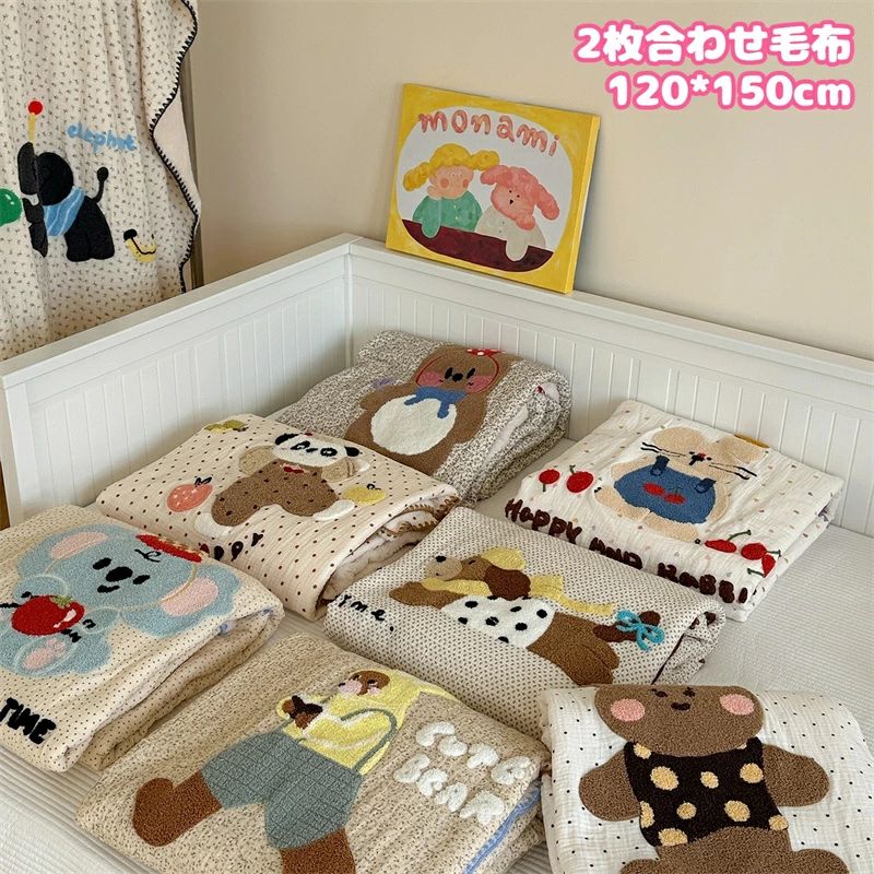 商品詳細 商品内容 ブランケット 素材 表側：綿100%ダブルガーゼ／裏側：マイクロファー素材の両面使い毛布 カラー 写真通り サイズ 120*150cm 生産国 中国 注意書き ※商品写真は、できる限り現品を再現するように画像処理などの補...