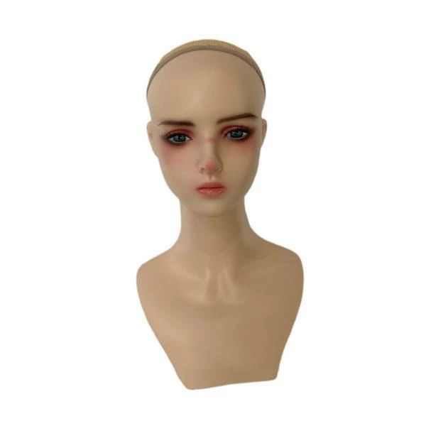 説明:[商品サイズ]: 女性マネキンヘッド.頭囲54cm/21.26インチ.高さ44cm/17.32インチ.幅25cm/9.84インチ. [高級素材]: ウィッグディスプレイモデルは高級PVC素材で作られており.耐摩耗性があり.頑丈で.長期...
