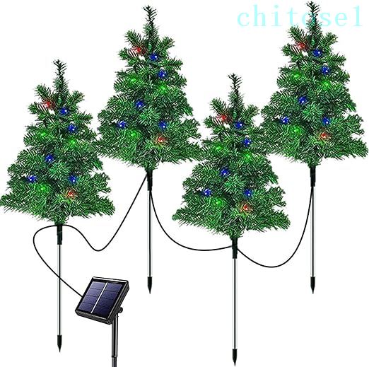 数量: セットには4つのソーラーガーデンライトが含まれています。 デザイン: クリスマスツリーの形状をしたデザインが特徴的で、クリスマスの雰囲気を演出します。 ソーラー充電: ガーデンライトはソーラーパネルを使用しており、太陽光を利用して充...