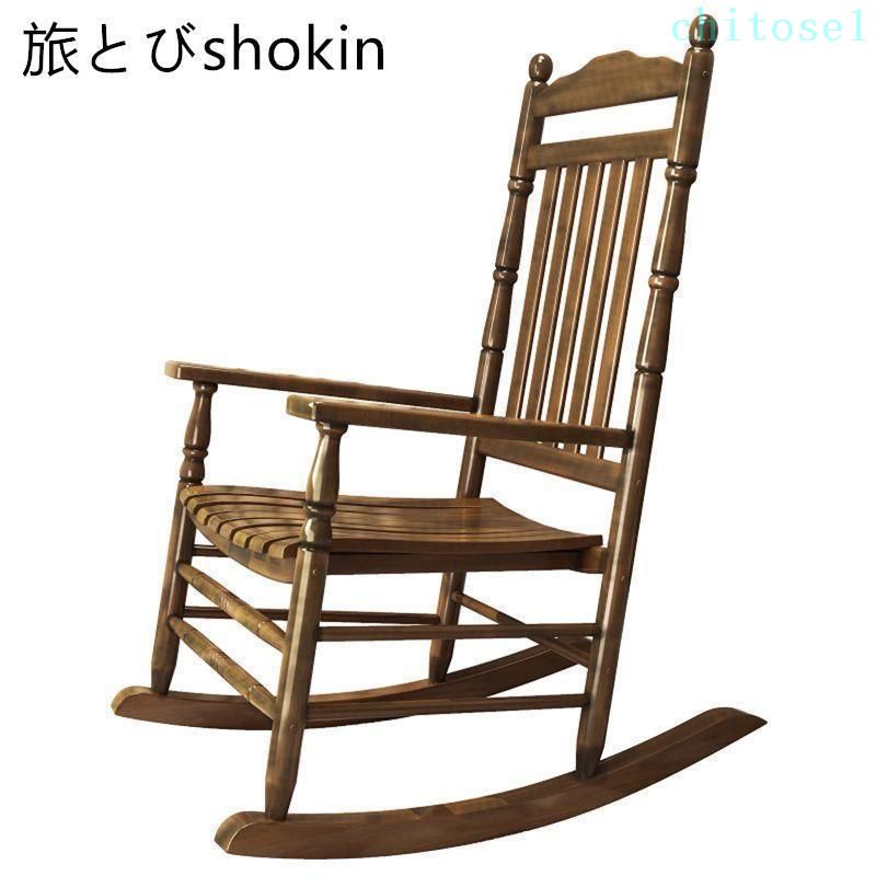 【商品名】　ロッキングチェア 木製のロッキングチェア 屋外/屋内/ポーチ用、 ヘビーデューティー 大きなロッキングゼロ重力チェア 大人/シニア向け、 居 【商品説明】　・【そり台】：椅子の脚は上品なそりのように湾曲しており、前後に揺れます。...