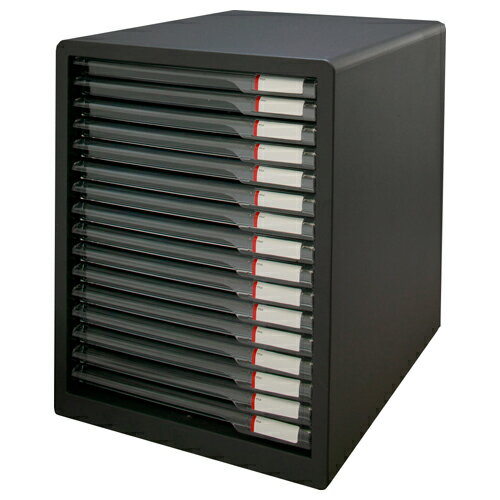 ●入数：1個 ●本体サイズ：幅265×奥350×高345mm ●重量：約4800g ●規格：超浅型16段●引出内寸：幅230×奥320×高14mm●インデックスシール20片付●A4タテ型 ●材質：本体＝ハイインパクトスチロール，引出＝スチロ...