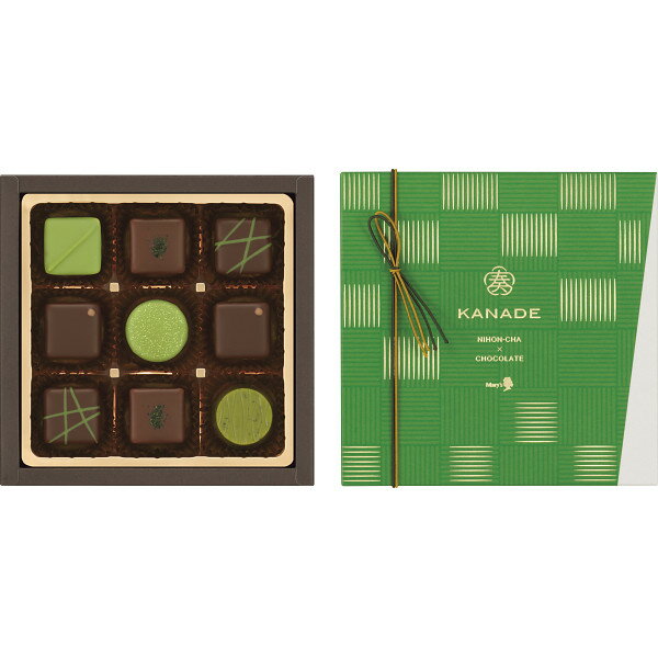 奏のためにブレンドした抹茶や上林金沢茶舗の加賀棒茶Rなど、6種類の日本茶の味わいをチョコレートとあわせたコレクション。お茶のさまざまな表情が楽しめます。 内容 ●チョコレート×9（宇治抹茶・玉露・加賀棒茶R×各2、濃宇治抹茶・玄米茶・碾茶×...