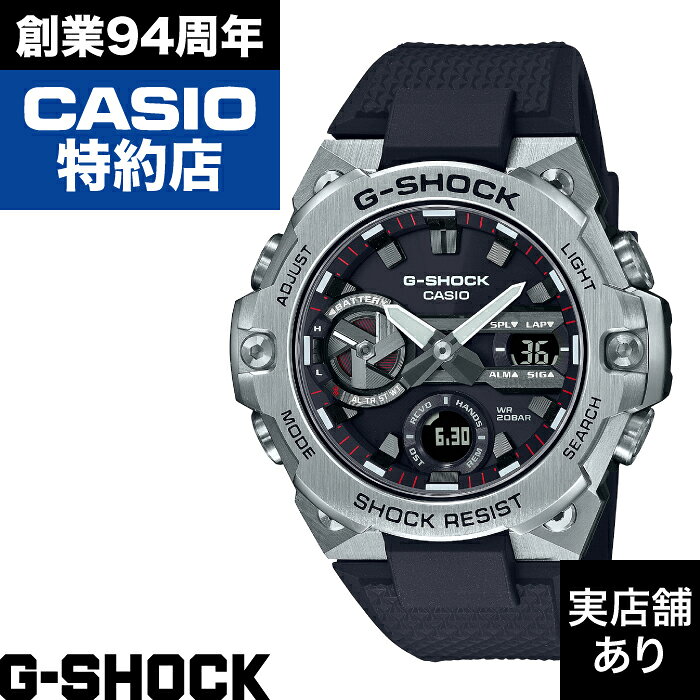 型番 GST-B400-1AJF ケースサイズ（縦×横×厚さ） 46.6 × 49.6 × 12.9 mm 質量 80 g ケース・ベゼル材質 樹脂／ステンレススチール バンド 樹脂バンド 構造 耐衝撃構造（ショックレジスト） カーボンコア...