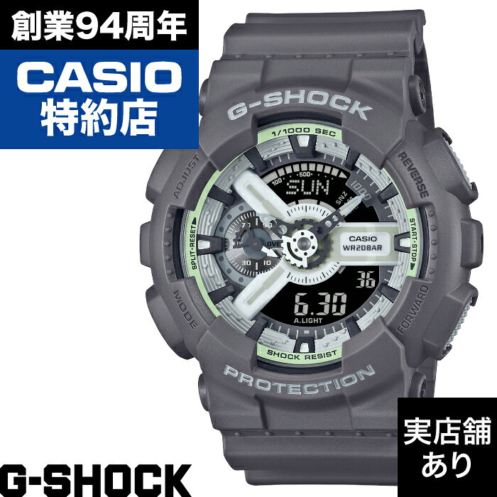 型番 GA-110HD-8AJF ケースサイズ（縦×横×厚さ） 55 × 51.2 × 16.9 mm 質量 72 g ケース・ベゼル材質 樹脂 バンド 樹脂バンド 構造 耐衝撃構造（ショックレジスト）耐磁時計（JIS1種） 防水性 20気...