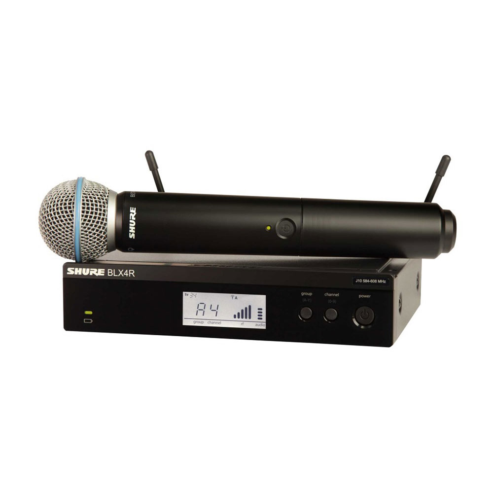 SHURE BLX24R/B58 BLX Wireless ボーカル・スピーチ用ワイヤレスシステムラックマウント型受信機とBETA 58Aマイクヘッドのハンドヘルド型送信機をセットにしたパッケージ■セット内容BETA 58Aハンドヘルド型送...
