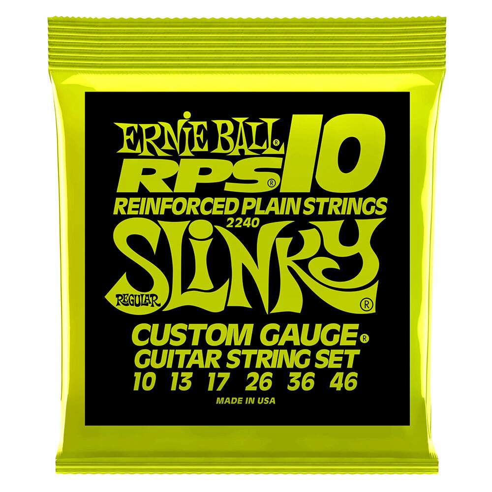 ERNIE BALL 2240 Regular Slinky RPS Nickel Wound 10-46 Gauge エレキギター弦RPSスリンキーは、スリンキー・シリーズのワウンド弦に、レインフォースド加工を施したプレーン弦を組み合わせ...