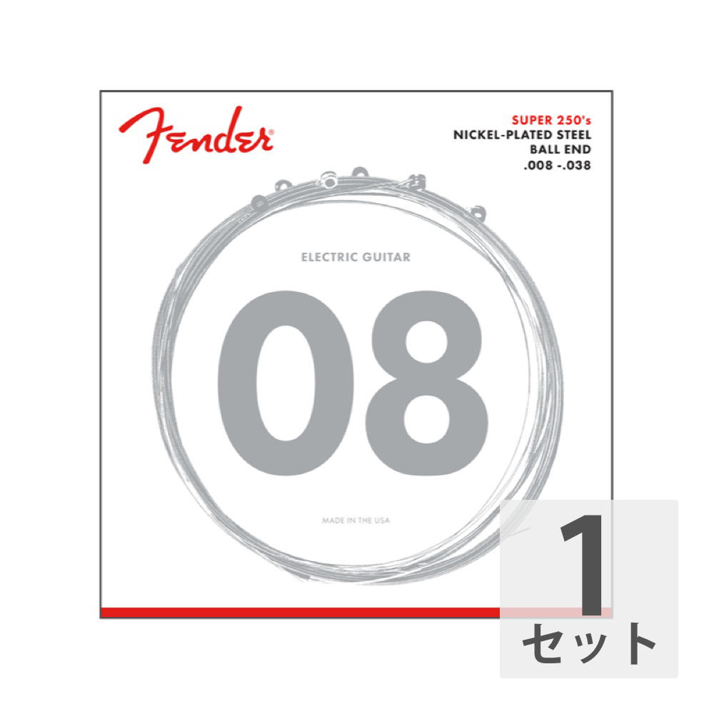 Fender フェンダー Super 250 Guitar Strings Nickel Plated Steel Ball End 250XS .008-.038 エレキギター弦フェンダーのSuper 250's弦は、ニッケル弦の滑らかな...