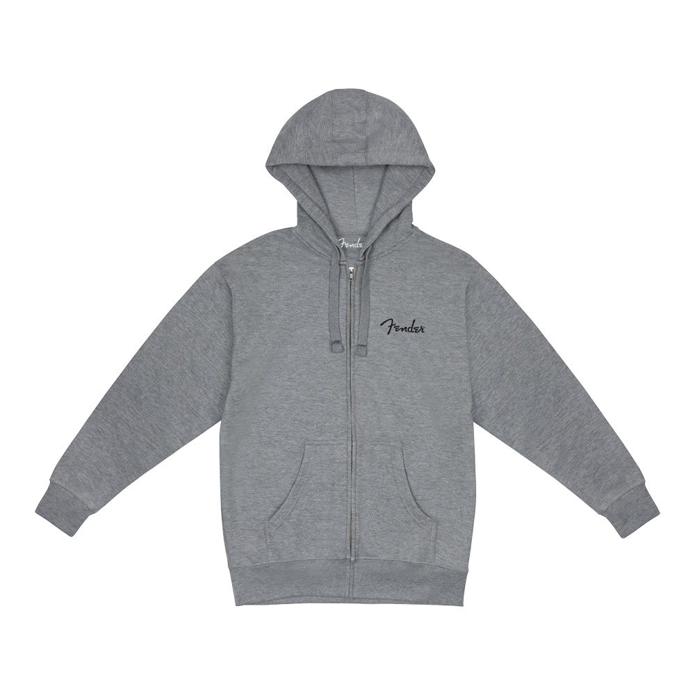 Fender フェンダー Spaghetti Small Logo Zip Front Hoodie Athletic Gray Sサイズ ジップパーカー次のライブやスタジオ練習に、Fender Spaghetti Small Logo Z...