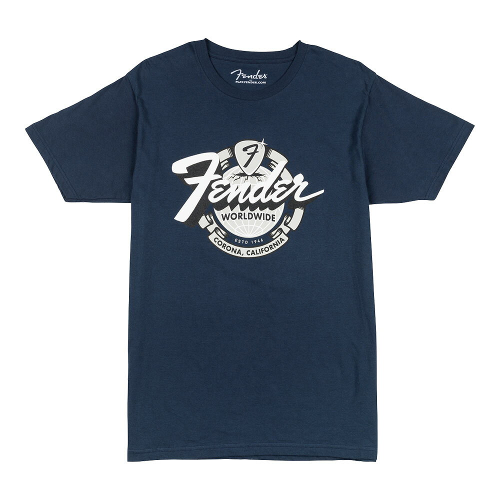Fender フェンダー World Wide Tee Vintage Navy Lサイズ Tシャツ 半袖このTシャツは、フェンダーの世界的な知名度と音楽業界における影響力をショーケースするデザインです。ミュージシャンやギター愛好家など、フ...