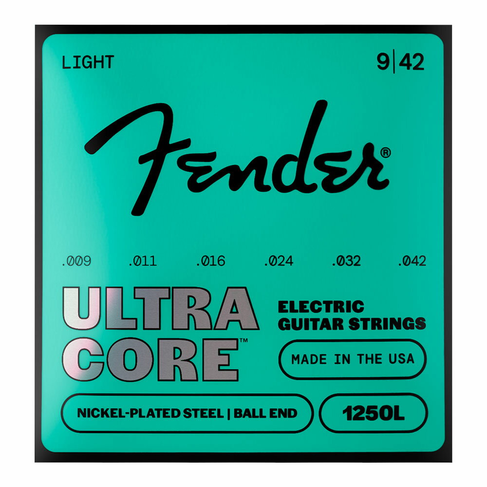 Fender フェンダー 1250L UltraCore 1250 Electric Guitar Strings 09-42 エレキギター弦UltraCoreニッケルプレートスチール弦は、上質を求めるプレイヤーのために設計され、洗練された...