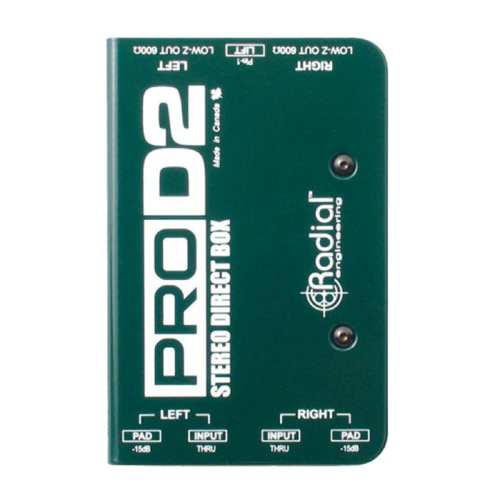 RADIAL PROD2 ダイレクトボックス●特長●フルレンジ　パッシブDI●ノイズを削減するアイソレーショントランス●極めて低い位相ずれ●コンパクトながら高い耐久性を実現したブックエンドデザイン●ライブ、スタジオに理想的なDI●モノ (P...