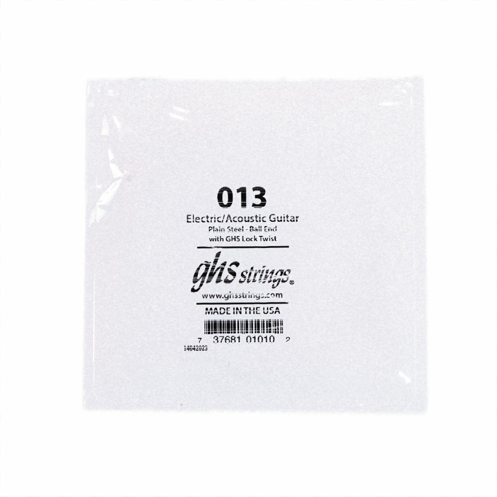 GHS 013 Singles Plain Steel Strings .013 ギター用 バラ弦×4本。GHS Lock Twistを採用したプレーンスティールのバラ弦です。Plain steel - Ball End・エレクトリックギタ...
