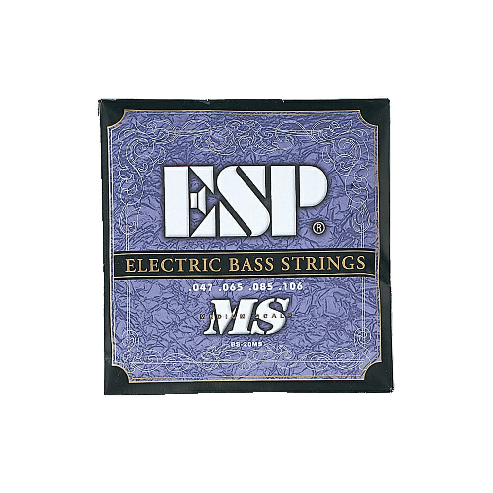 ESP イーエスピー BS-20MS エレキベース弦 ミディアムスケール×6セット。ESP（イーエスピー）BS-20MS エレキベース弦 ミディアムスケール用ワウンド弦には6角ハイカーボン、20MSにはニッケルワウンドを採用。ミディアムスケ...