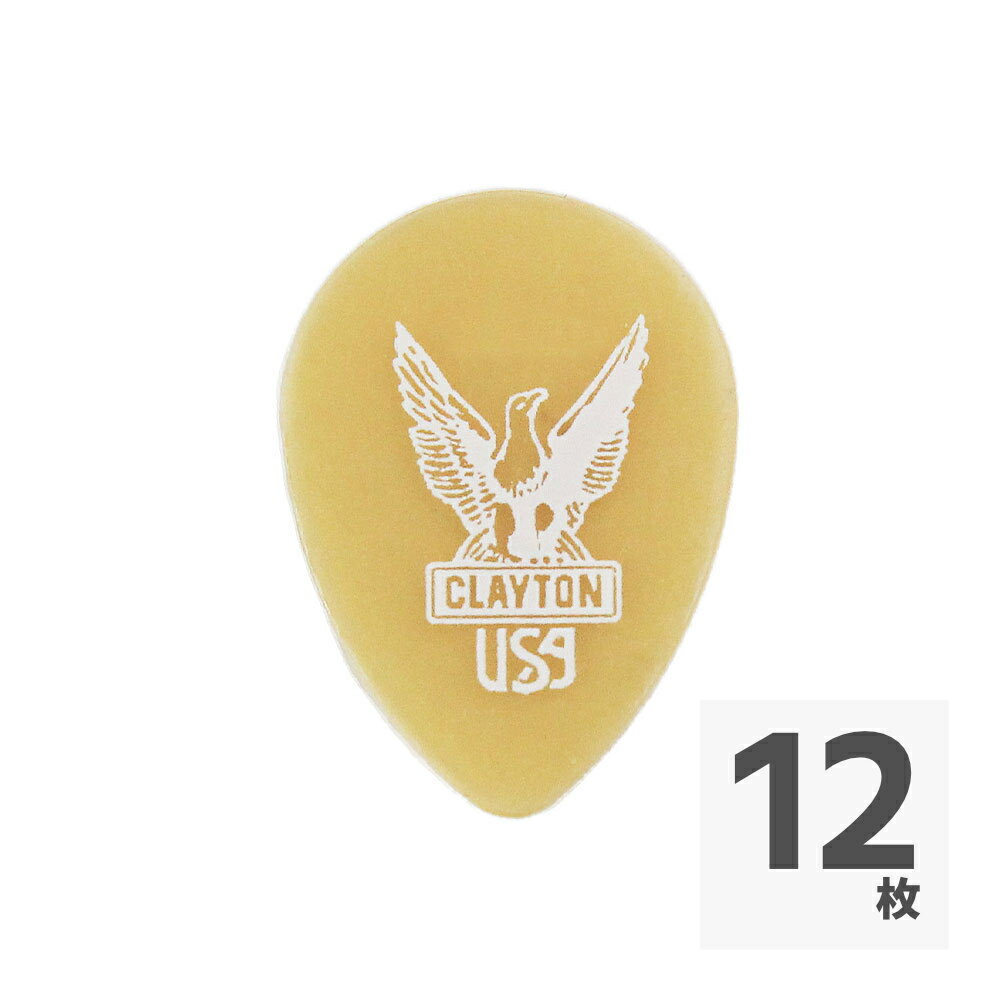Clayton USA クレイトン UST56 Ultem Gold 0.56mm スモールティアドロップ ギターピック×12枚。ULTEM GOLDは、ピック素材として理想的とされる「べっ甲」に近い感触とクリーンでレスポンスの早い音色を最...
