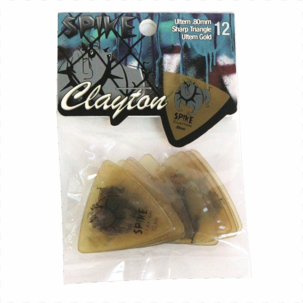 Clayton USA クレイトン USST80/12 Spike 0.80mm シャープトライアングル ギターピック×12枚。SPIKEは、素材にUltemを使用。鋭いエッジの効いた形状は切れの良いサウンドで速弾きに対応します。・シェイプ...