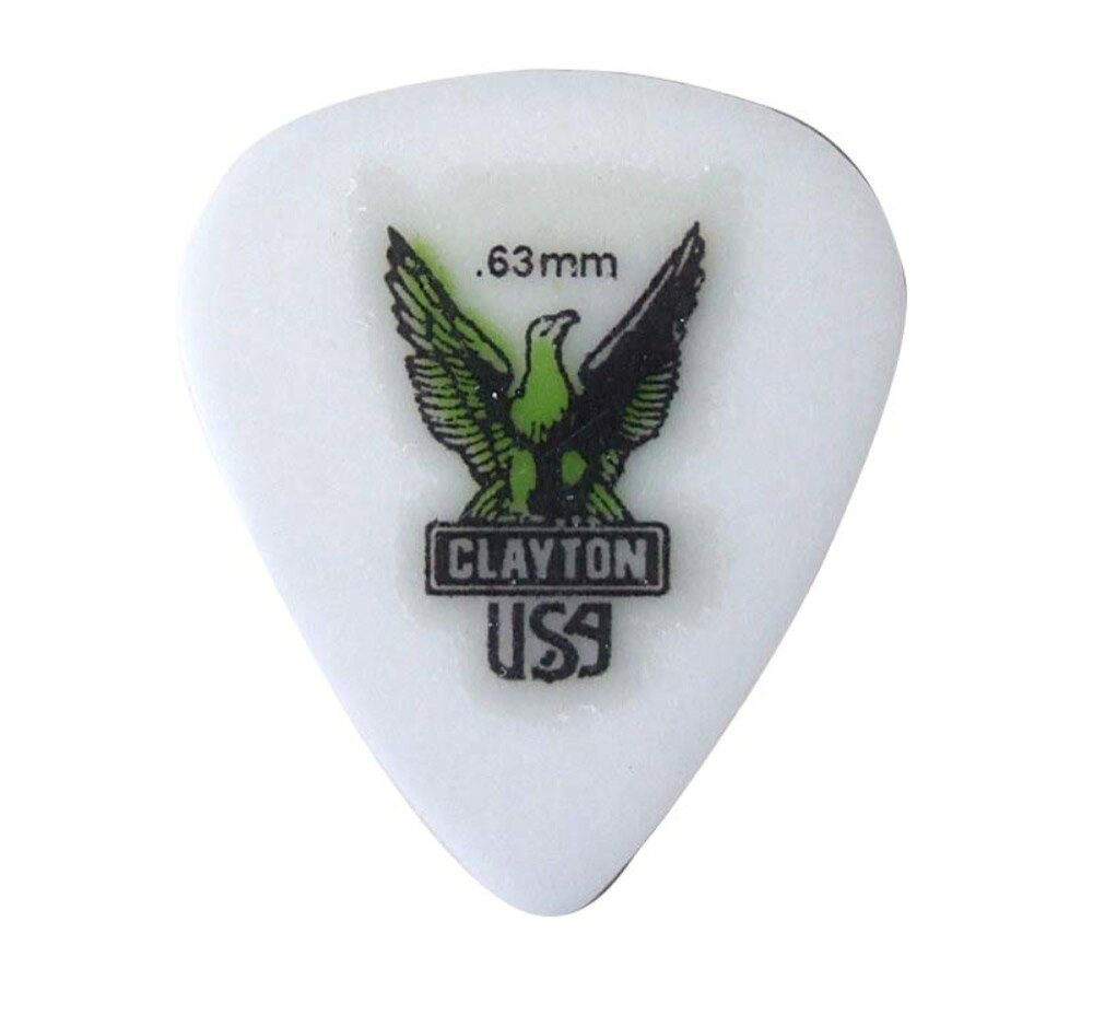 Clayton USA Acetal Polymer 0.63mm スタンダード ギターピック×12枚ACETAL POLYMERは、ピックとして最適な素材です。暖かみのあるクリアーな倍音が得られ、耐久性に優れているため、ピッキング等による...