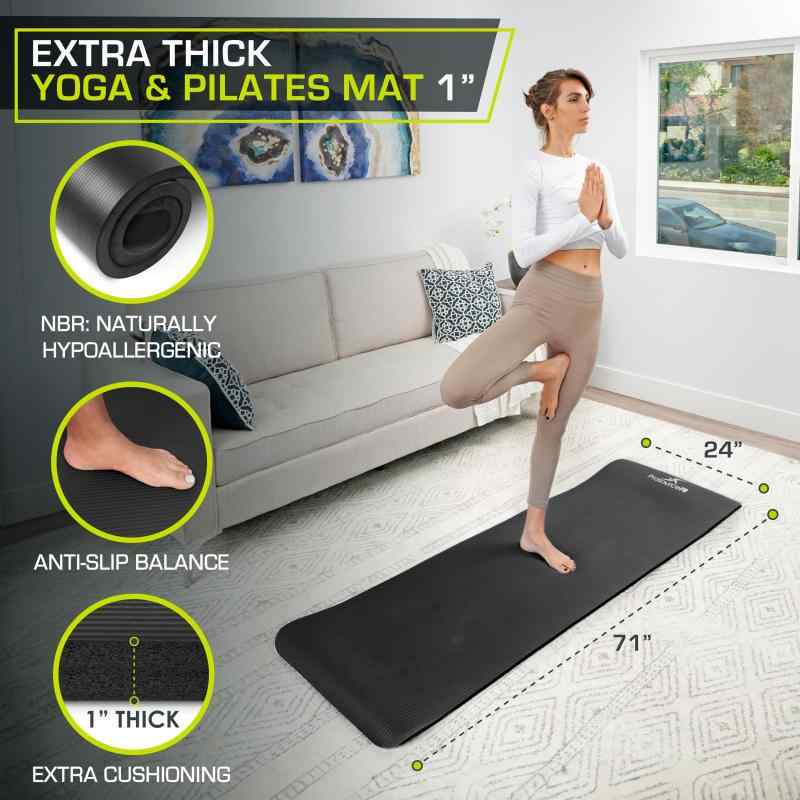 ProsourceFit Extra Thick Yoga and Pilates Mat ½"