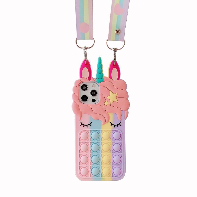 CrazyLemon かわいい ピンク ユニコーン 4色 ポップ バブル デザイン ケース iPhone 対応