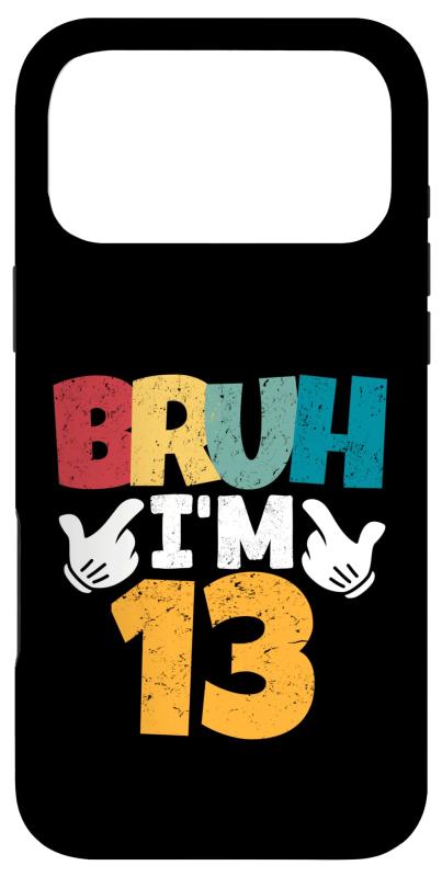 Bruh I'm 13歳 ギフト 男の子 女の子 It's My 13th Birthday スマホケース iPhone 17 Pro Max 用Bruh I'm 13 It's My 13th BirthdayとB-Dayグランジスタイル...
