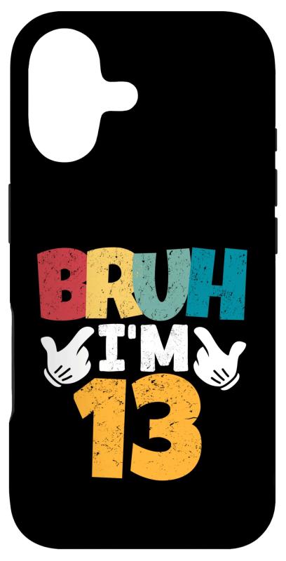 Bruh I'm 13歳 ギフト 男の子 女の子 It's My 13th Birthday スマホケース iPhone 17 用Bruh I'm 13 It's My 13th BirthdayとB-Dayグランジスタイルのアンティーク調...