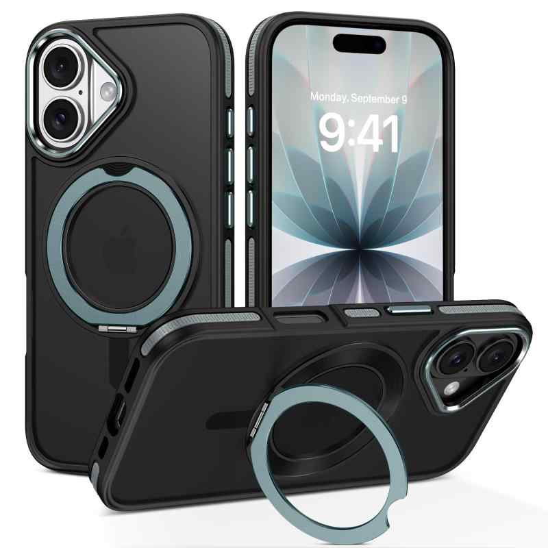 Telaso iPhone ケース MagSafe対応 スタンド機能 360°回転可能 マット感 耐衝撃