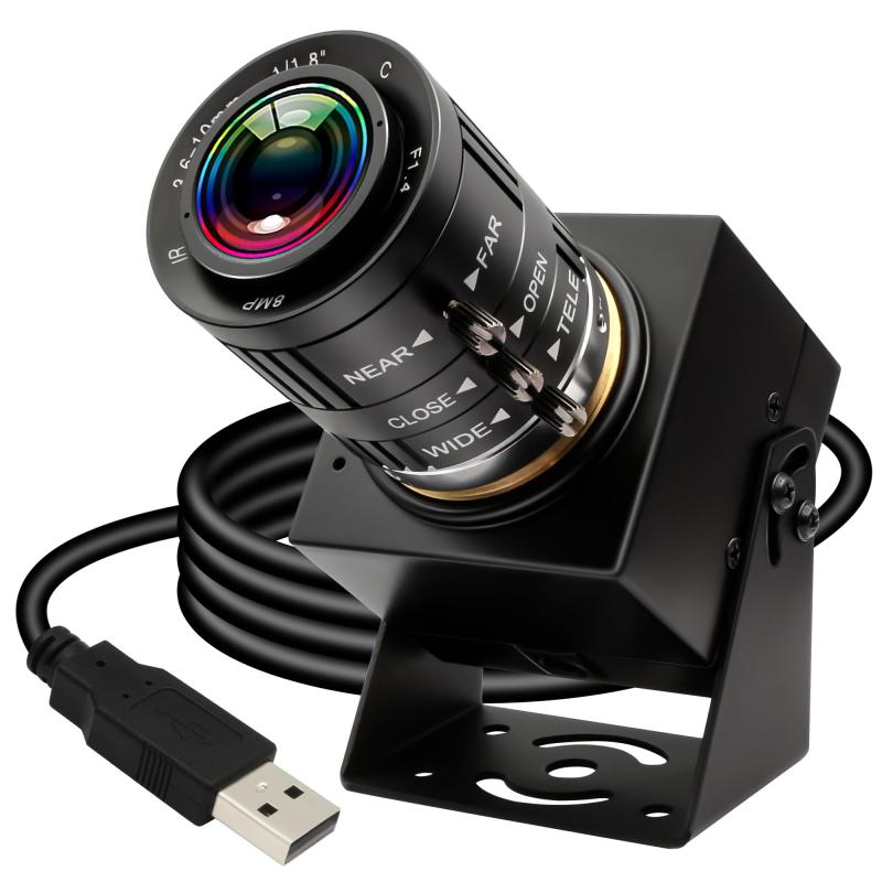 ELP 1080P 120fps マニュアルズームウェブカメラ1200万画素3.6-10mm可変焦点Webかめらコンピューター用12MP高速UVC USB2.0 PCカメラデスクトップコンピューター用産業用セキュリティカメラ3倍ズームレ12...